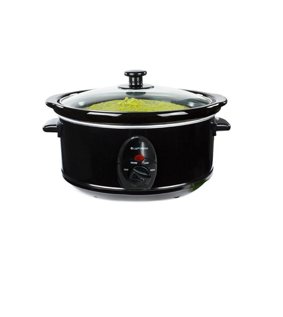 Premium Black Slow Cooker 3.5L Pot + Removable Ceramic Inner Bowl Steam ...