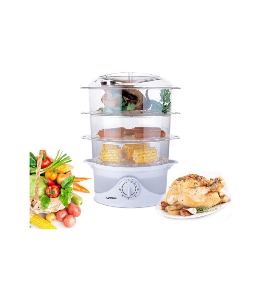 Electric 3 Tier / 6L Food Steamer Multi Cooker - Rice Vegetables Fish ...