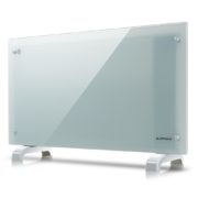 White Glass Free Standing Wall Mounted Portable Electric Panel Heater ...