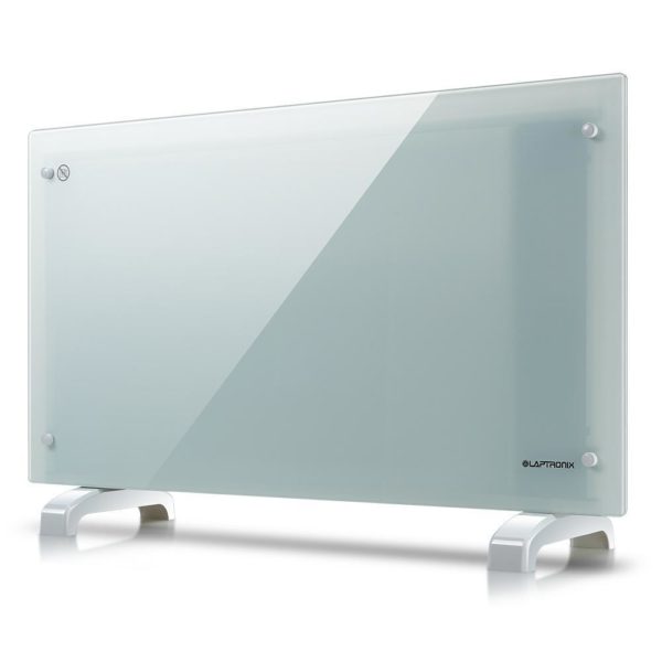 2 x White 1500W Glass Free Standing Wall Mounting Portable Electric ...